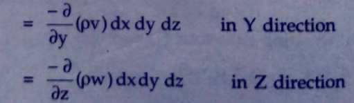Derivation of continuity equation in cartesian coordinates