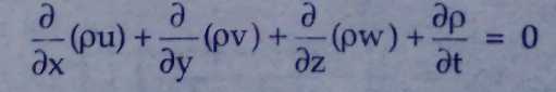 Derivation of continuity equation in cartesian coordinates